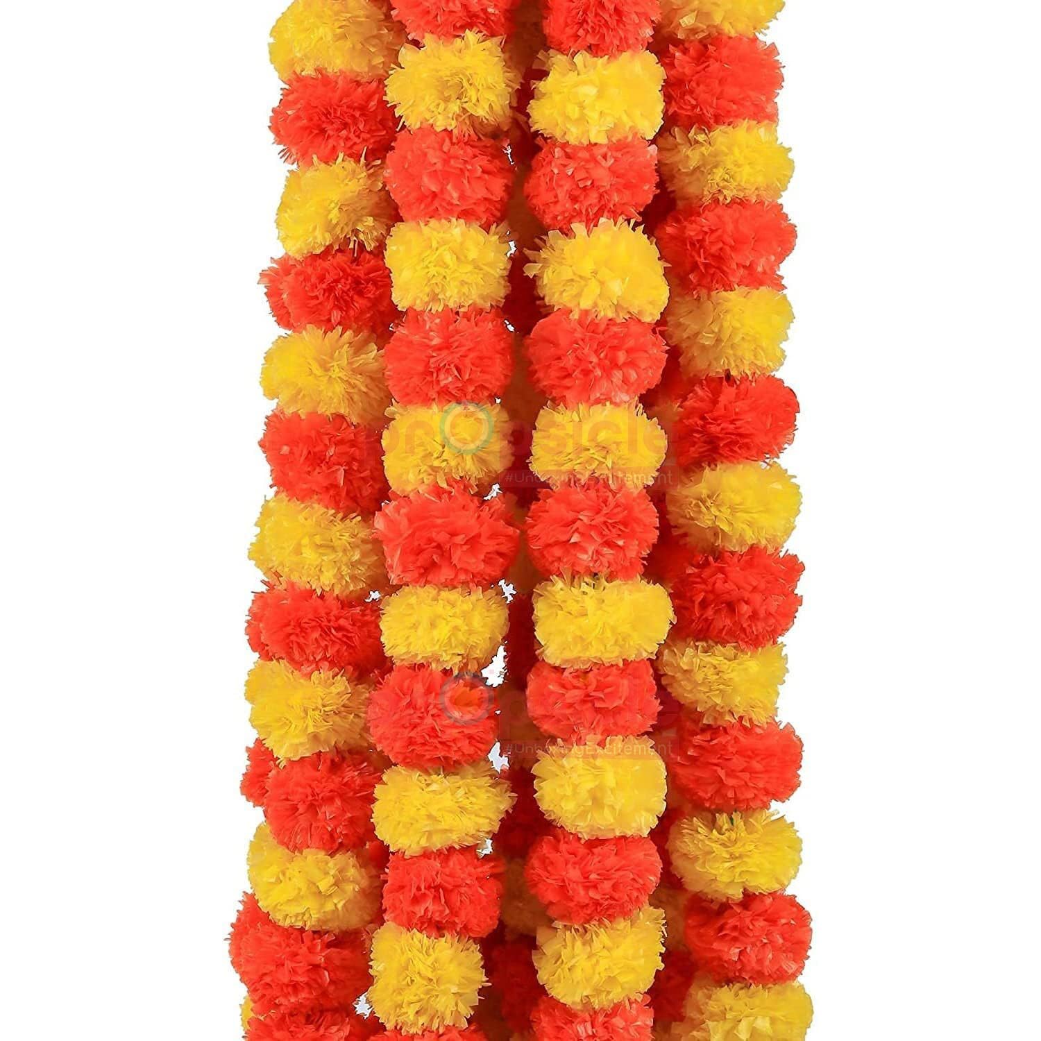 Buy Propsicle Artificial Marigold Flowers Garlands for Background ...