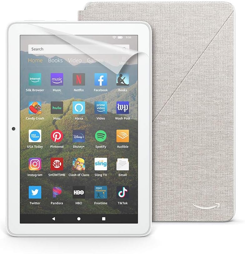 Amazon.com: Fire HD 8 tablet, 32 GB, White + Amazon Fire HD 8 Cover ...
