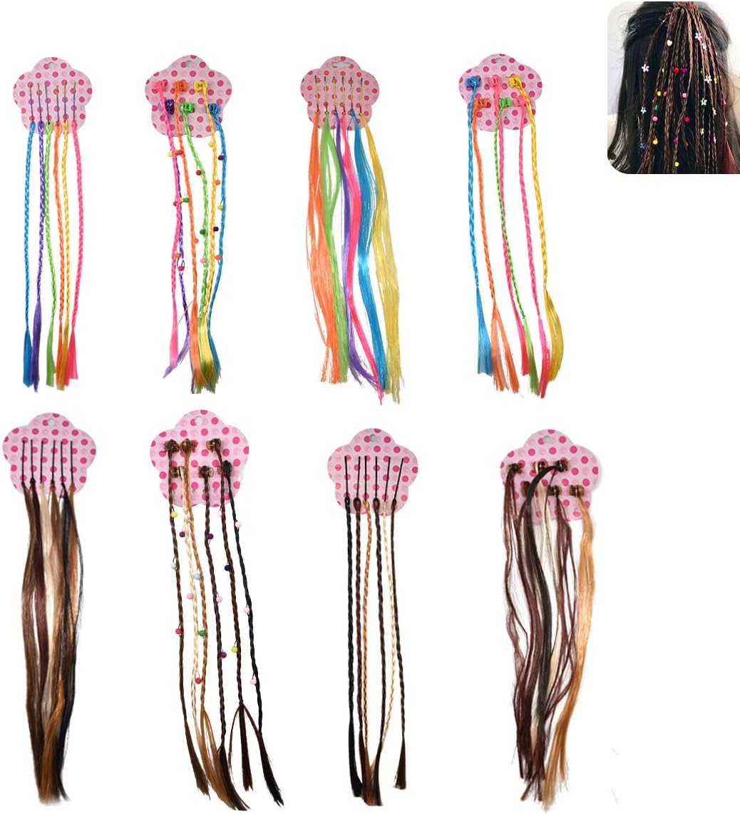 Colorful Braid Clips, Jicyor 8 Styles Neon Hair Braid Clips with Neon ...