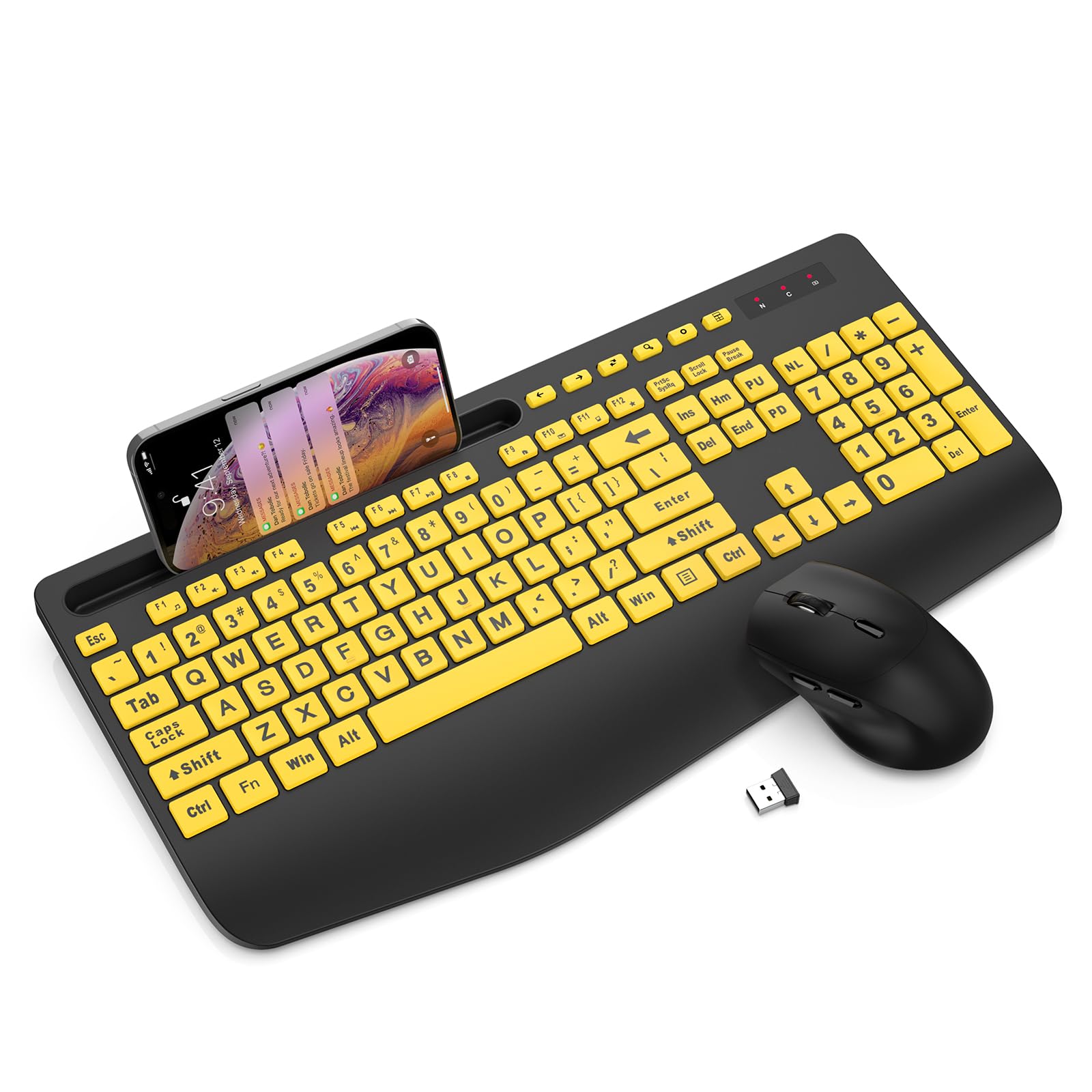 Amazon.com: Wireless Keyboard and Mouse Combo - Large Print Ergonomic ...