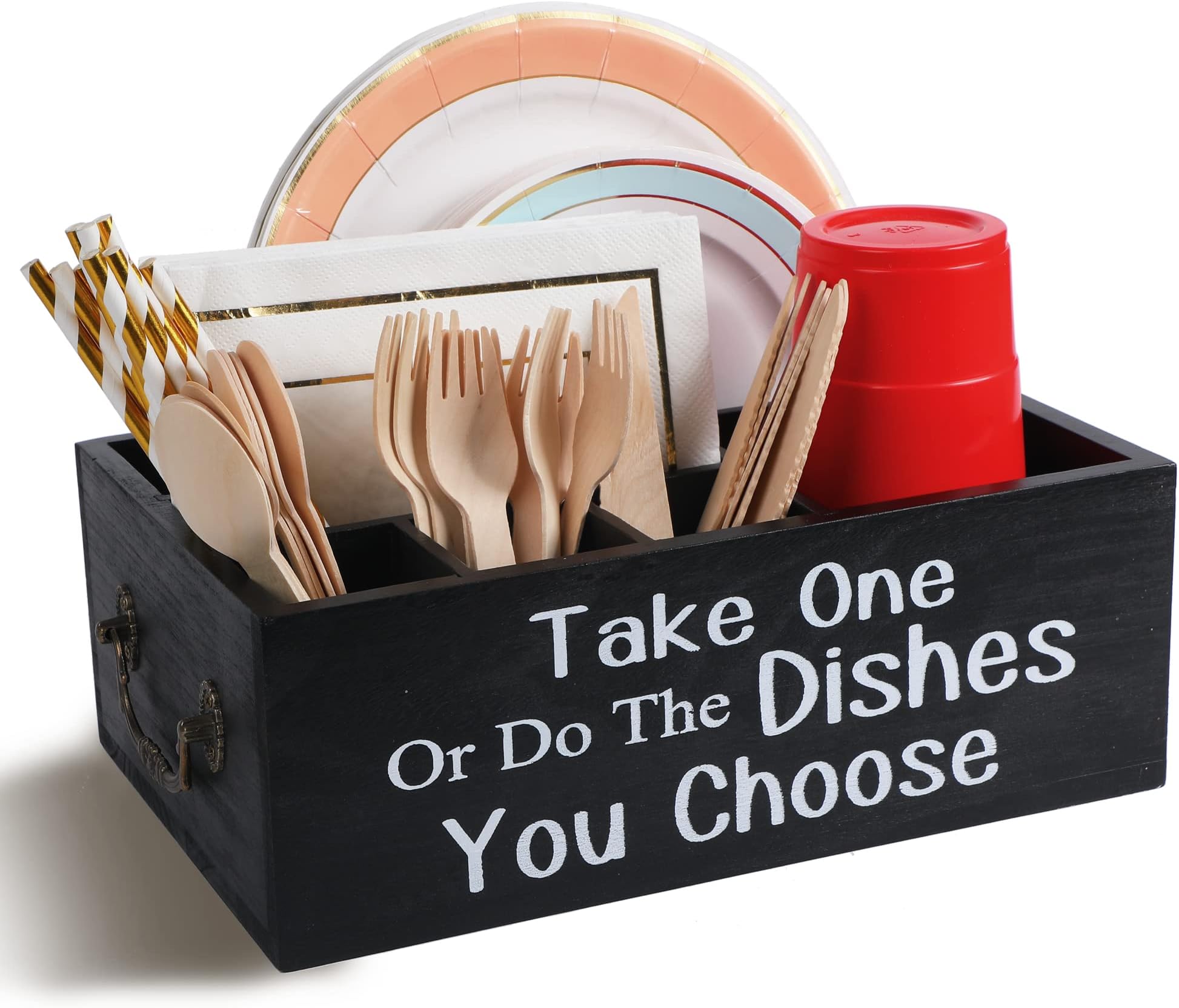 Amazon.com - TWIZIUAO Paper Plate Holders for Kitchen Countertop,Wood ...