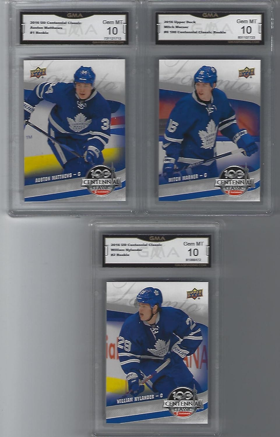 3 Card Rookie LOT Auston Matthews Mitch Marner & William NYLANDER Upper ...