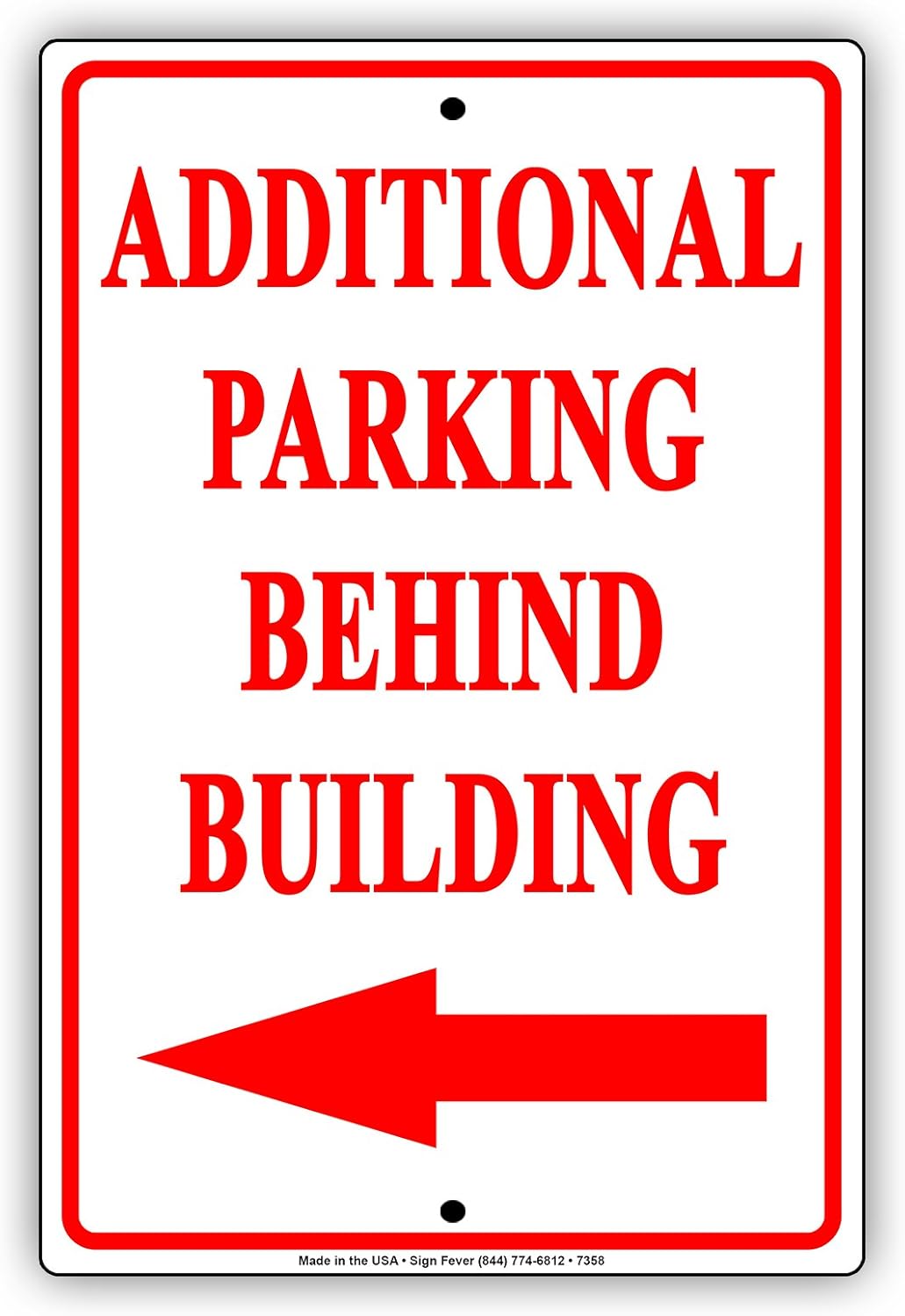 Amazon.com : Additional Parking Behind Building Proceed Left Red ...