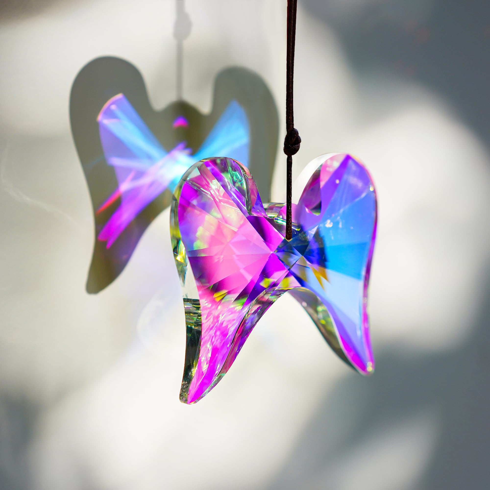 Amazon.com: Window Hanging Crystal Angel Wing Prism Suncatcher AB ...