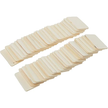 100 Pieces Wood Rectangles for Crafts 3 x 2 Inch Blank Wood Pieces ...