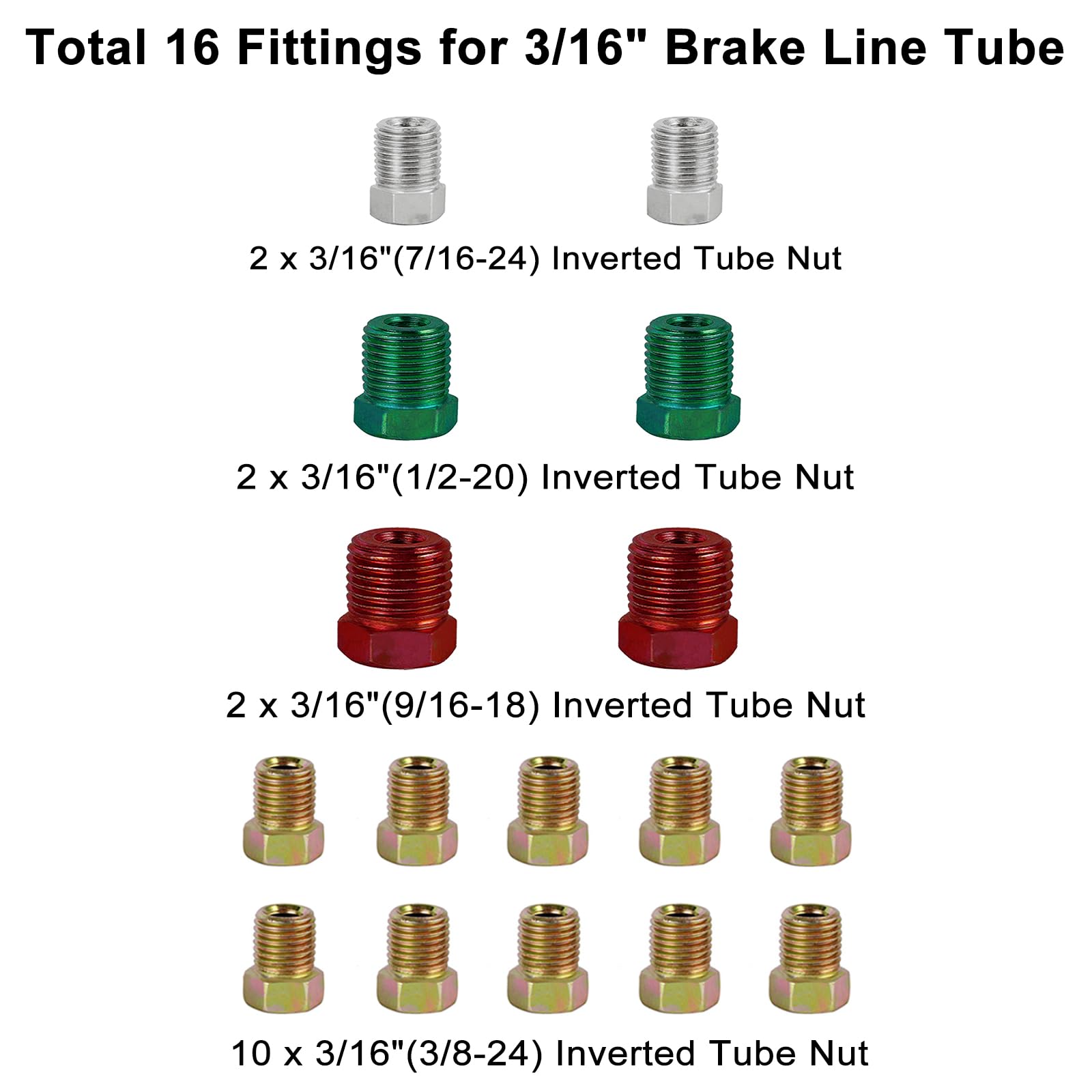 Snapklik.com : MuHize Dual-Size Brake Line Kit (1/4 + 3/16 Inch) - 25 ...