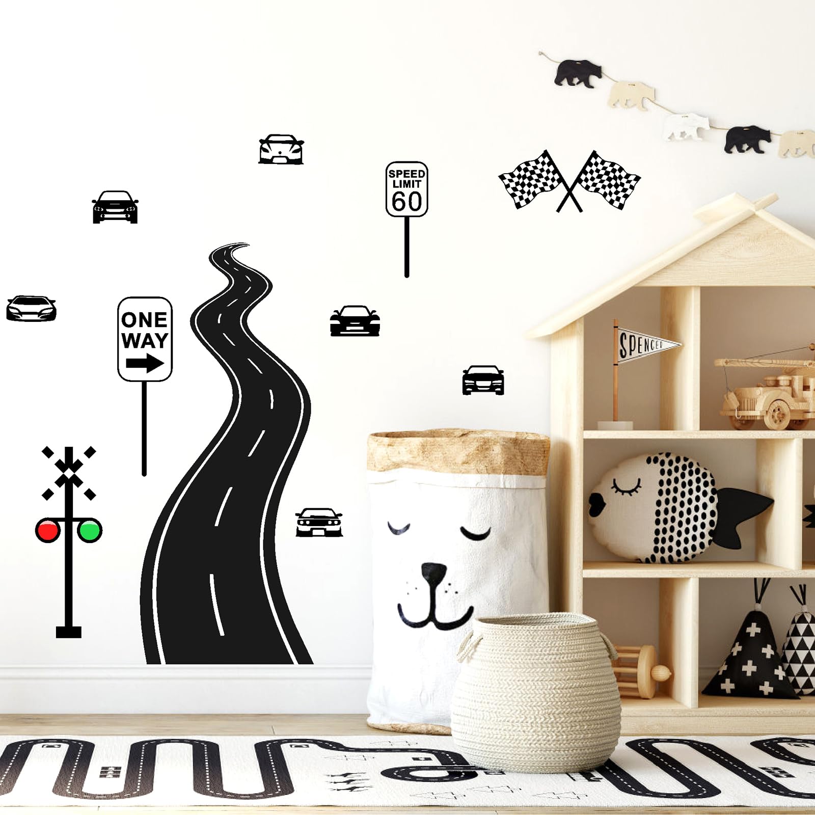 Road Sign Wall Decals Road Track Wall Stickers Large Road Wall Stickers ...