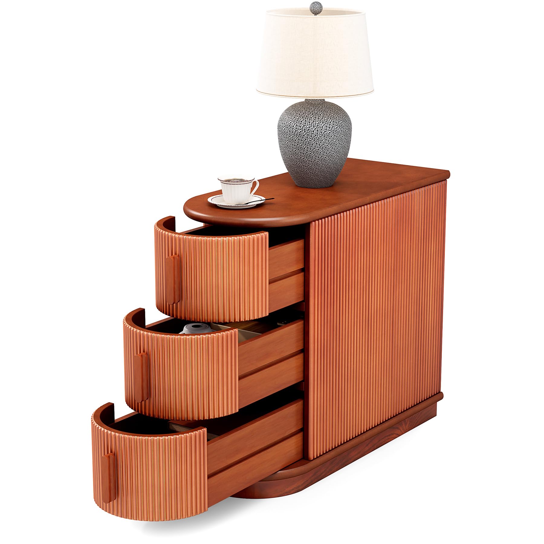 Amazon.com: LITTLE TREE End Table with 3 Drawers, No Assembly Required ...