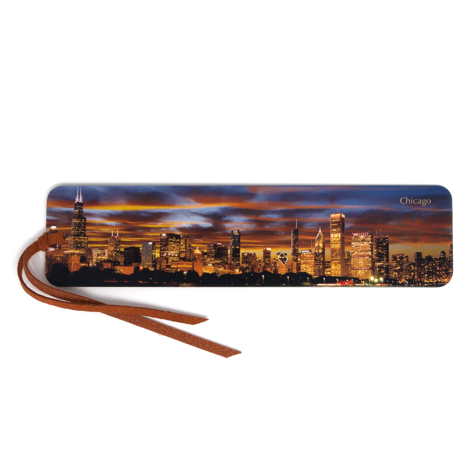 Amazon.com: Chicago Sunset City Skyline Handmade Wooden Bookmark with ...