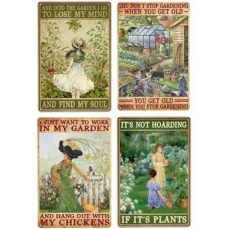 Amazon.com : Garden Sign Garden Decor Retro Metal Garden Signs Plant A ...