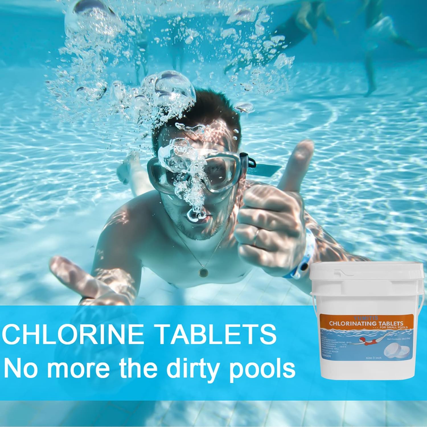 Buy 3 INCH 8 LB] YUMITIS Chlorine Tablets for Pools 3 Inch 8 LB, Slow ...