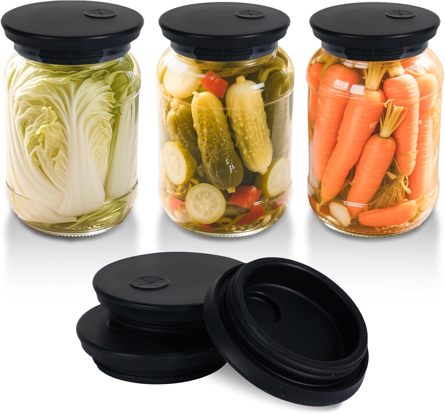 Amazon.com: Kinggrand Kitchen Silicone Fermenting Lids Waterless ...