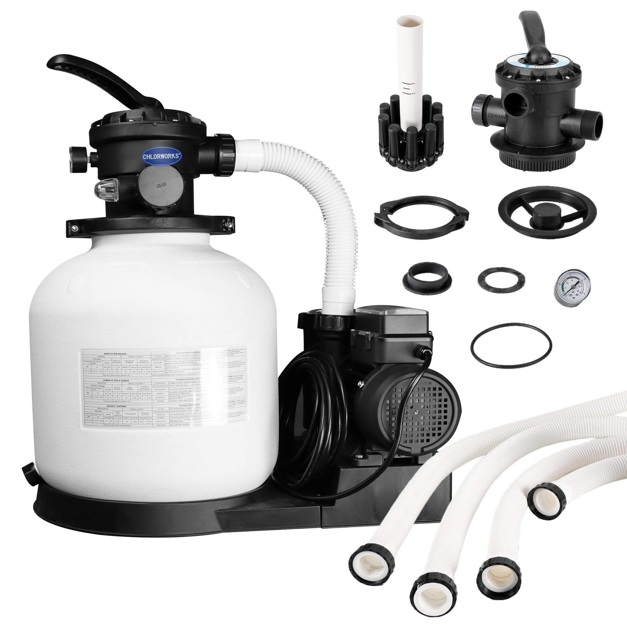 3036 Gph Pool Pump ChlorWorks Sand Filter Pump For Above Ground Pools ...