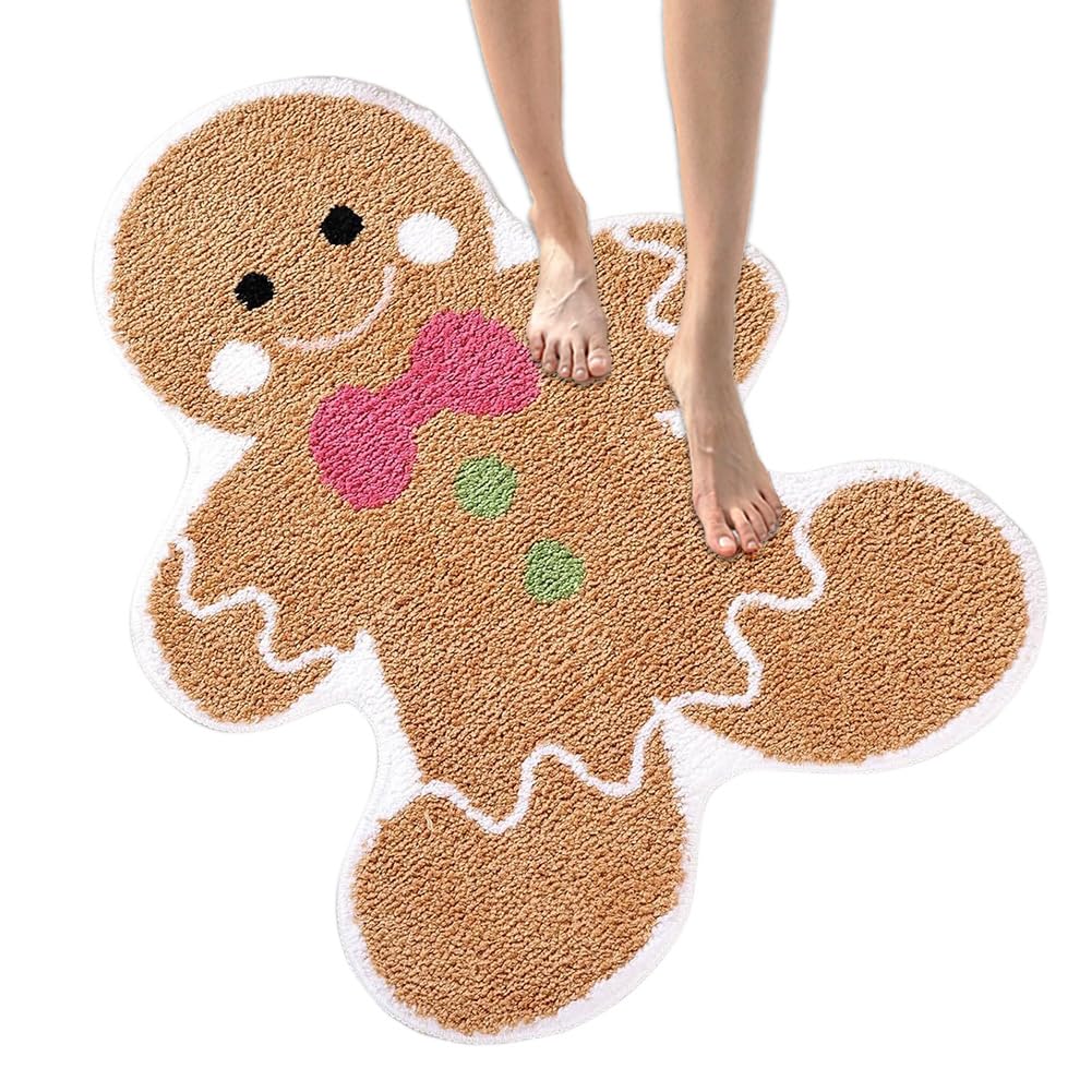 Amazon.com: Gingerbread Man Shaped Carpet Christmas Doormat,Cute ...