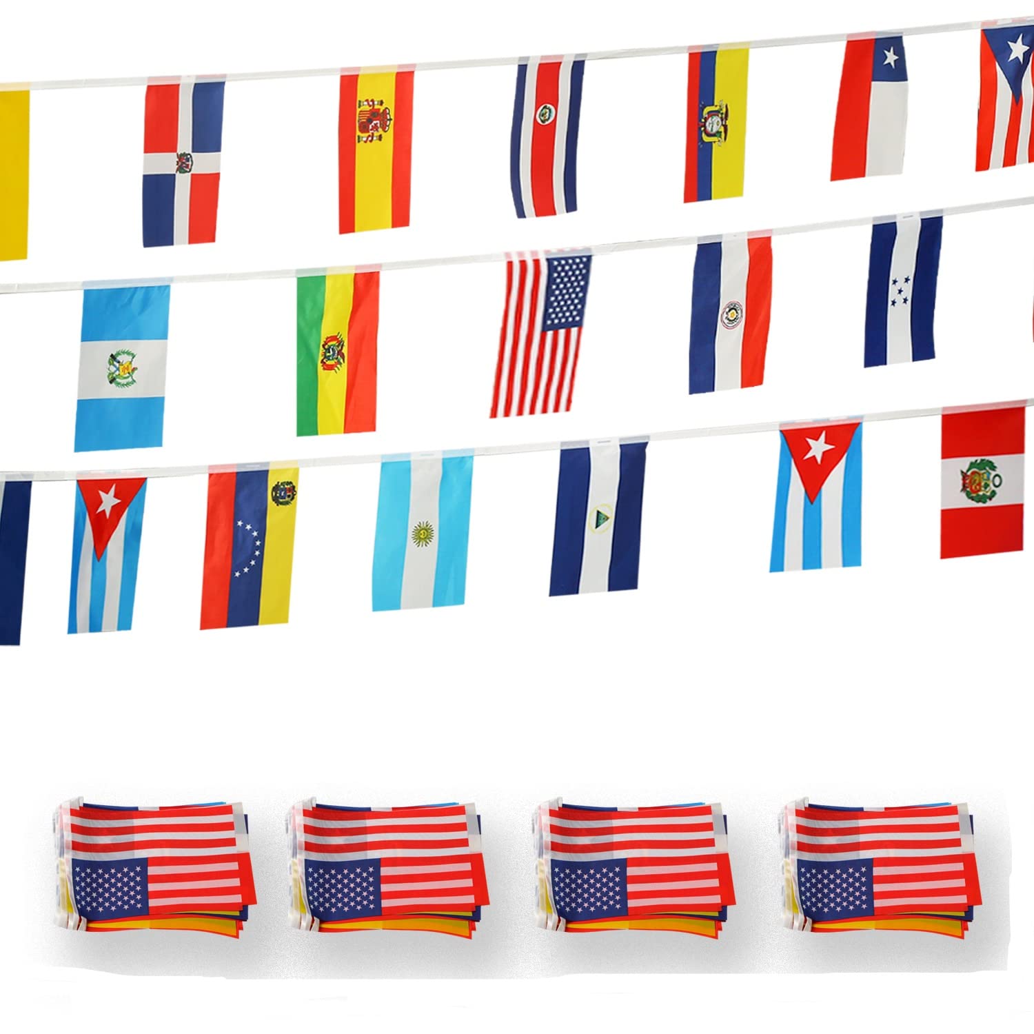 Amazon.com: 4 Set Latin America 21 Countries String Flags - Assorted ...