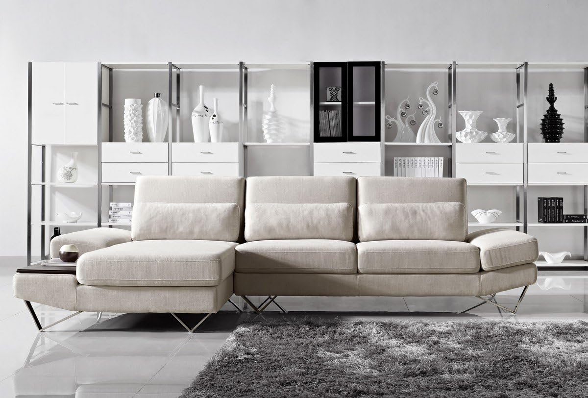 Amazon.com: Divani Casa Yorba - Modern Fabric Sectional Sofa Set Beige ...