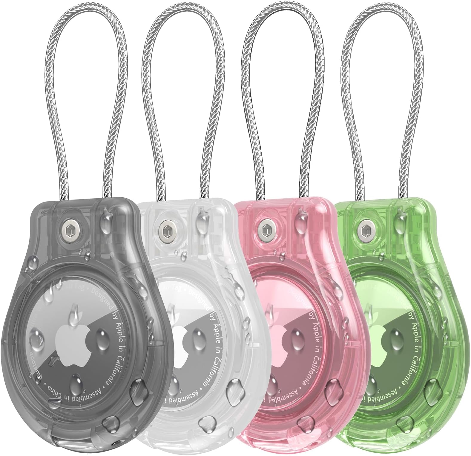 Amazon.com: Waterproof Air Tag Holder with Wire Cable - Air Tag Keyring ...