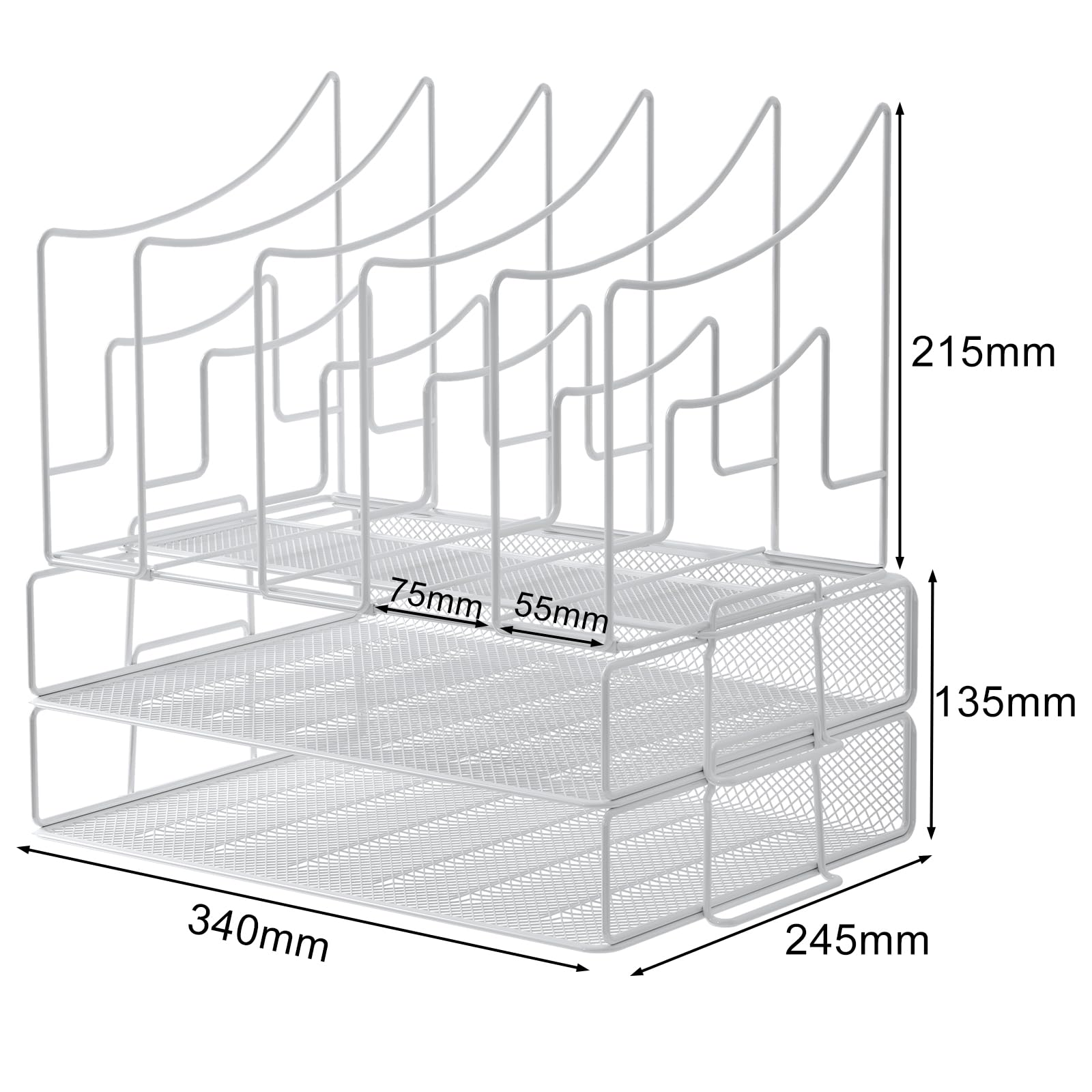 EasyPAG 3 Tier A4 Mesh in Trays Stackable Office Desk Tidy File Holder ...