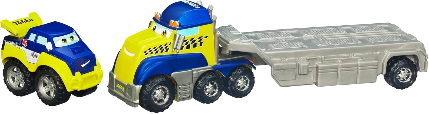 Amazon.com: Tonka Chuck & Friends Rally and Clutch Racing Flatbed ...