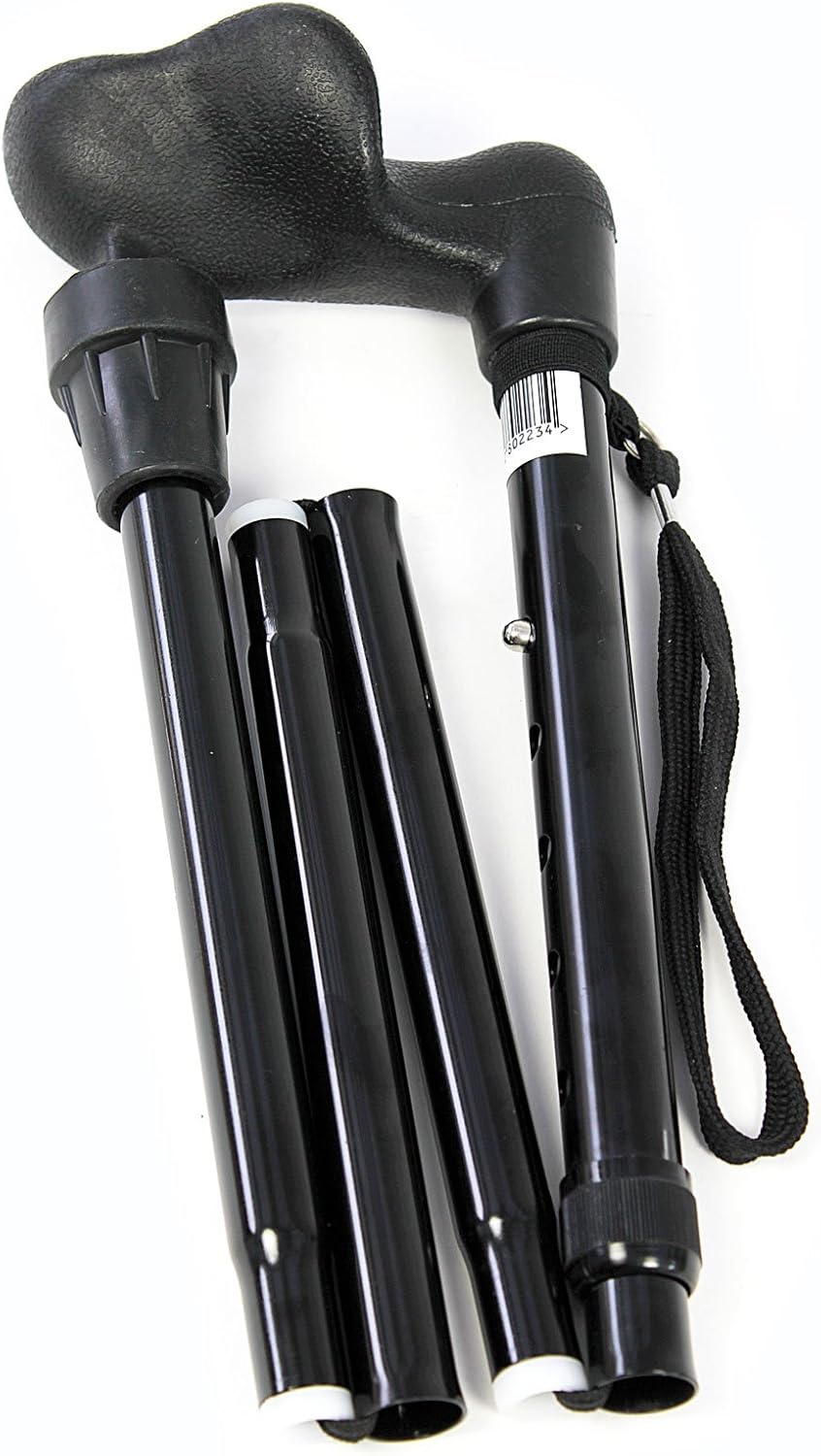 Black Folding Adjustable Ergonomic Walking Mobility Stick New - Right ...