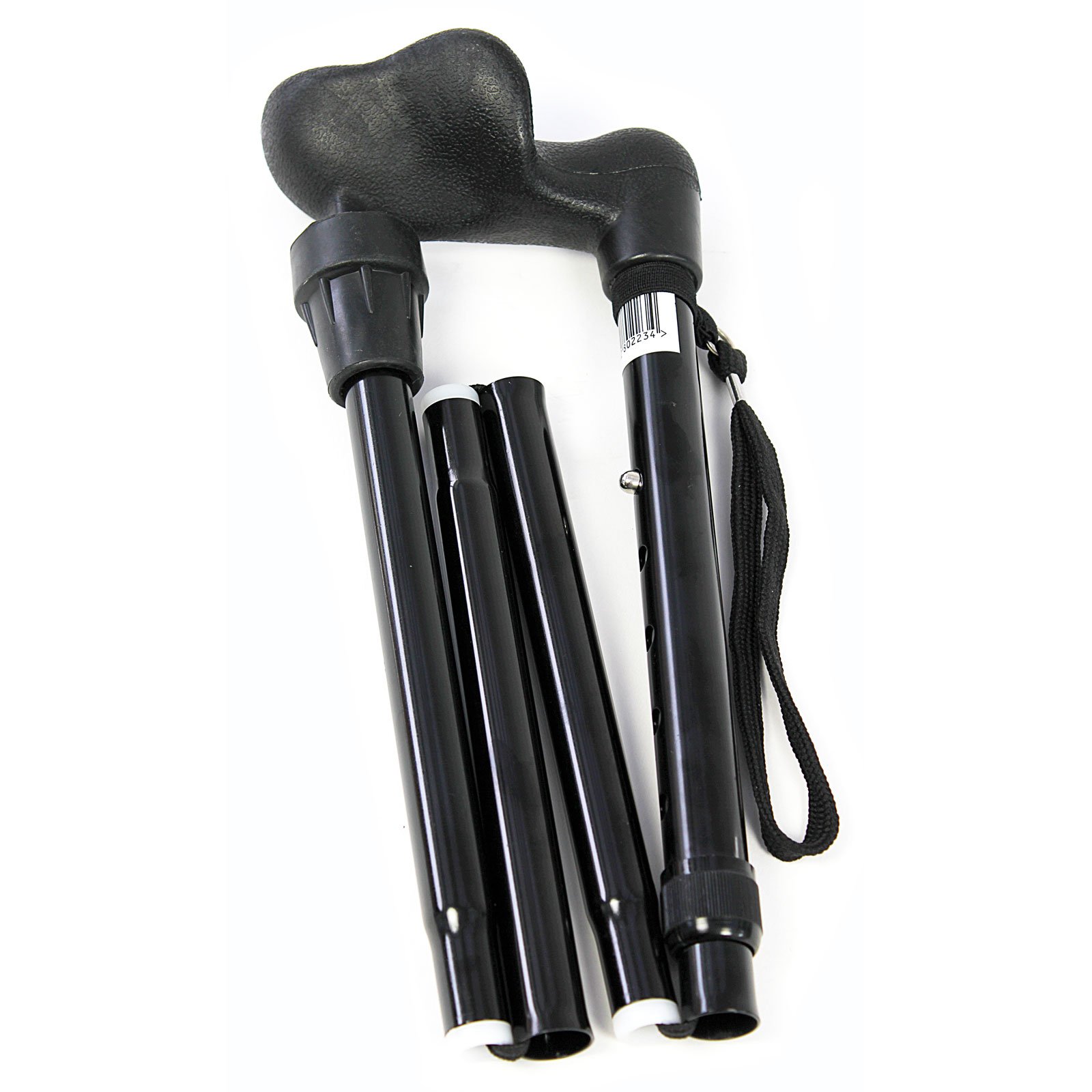 Black Folding Adjustable Ergonomic Walking Mobility Stick New - Right ...