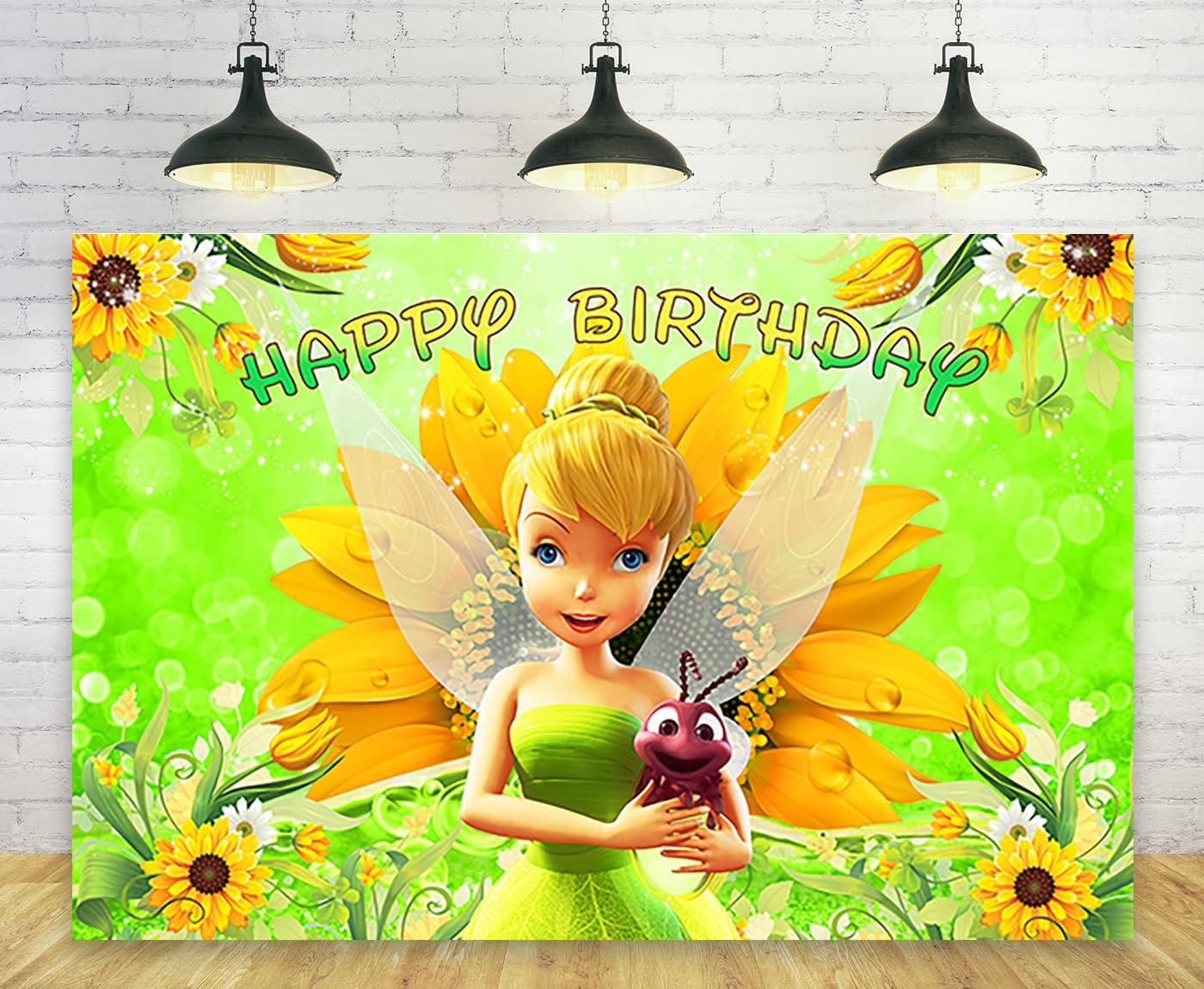 Amazon.com : Tinkerbell Backdrop for Birthday Party Decorations Fairy ...