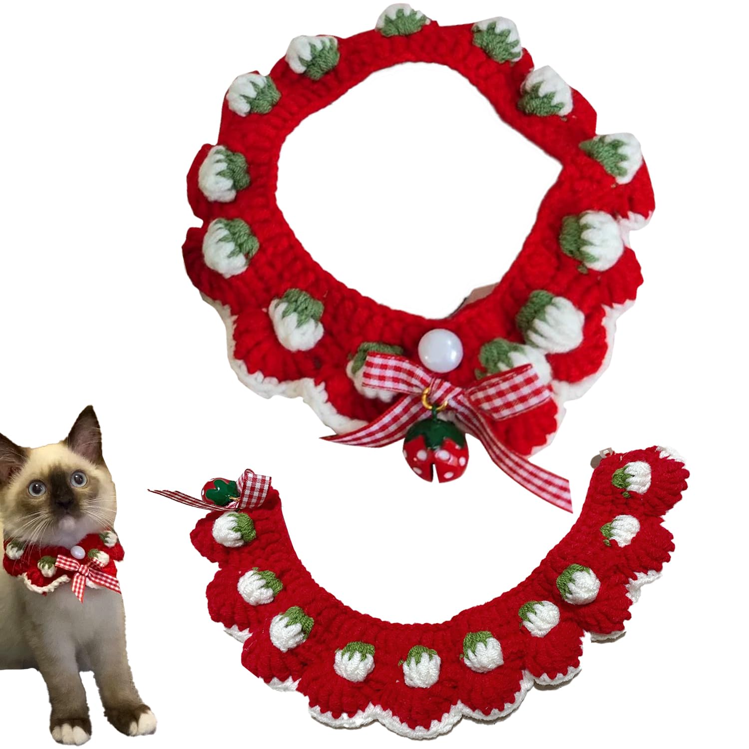 Amazon.com : Cute Cat Collar Breakaway Kitten Handmade Collar with Cute ...