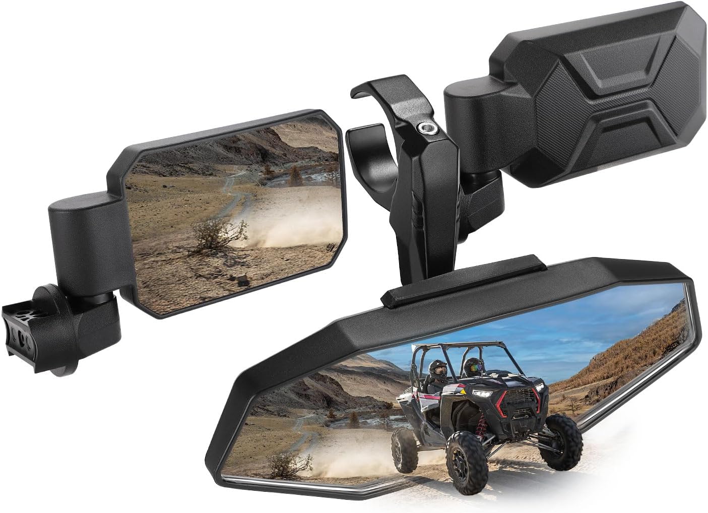 Amazon.com: KEMIMOTO UTV Side Mirrors And Center Mirrors Adjustable for ...