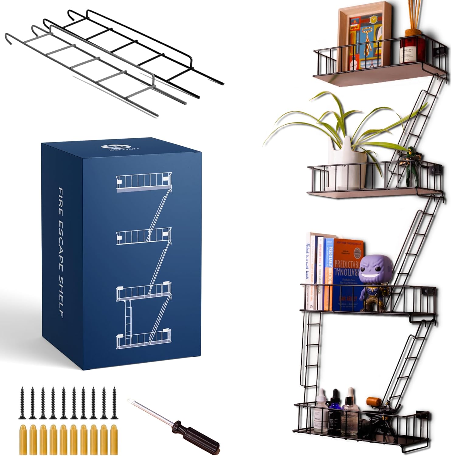 Amazon.com: Fire Escape Wall Shelf and Retro décor miniature metal ...