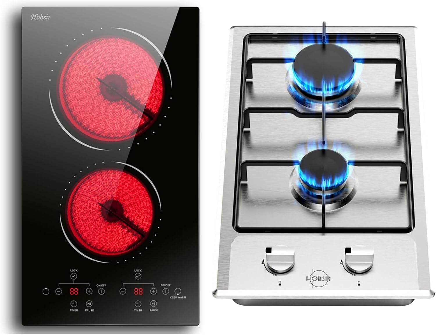 Amazon.com: Hobsir hob Touch Control 2 Burner Electric Cooktop 110V ...