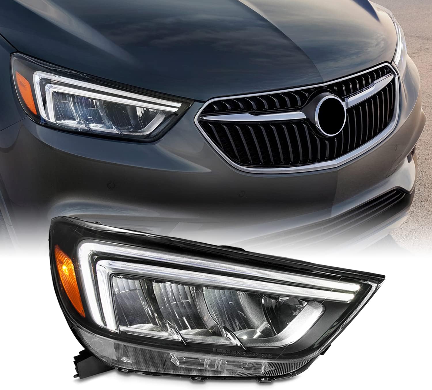 Amazon.com: AKKON - Fit 2017-2022 Buick Encore [Full LED] OE Style Switchback DRL Headlights ...