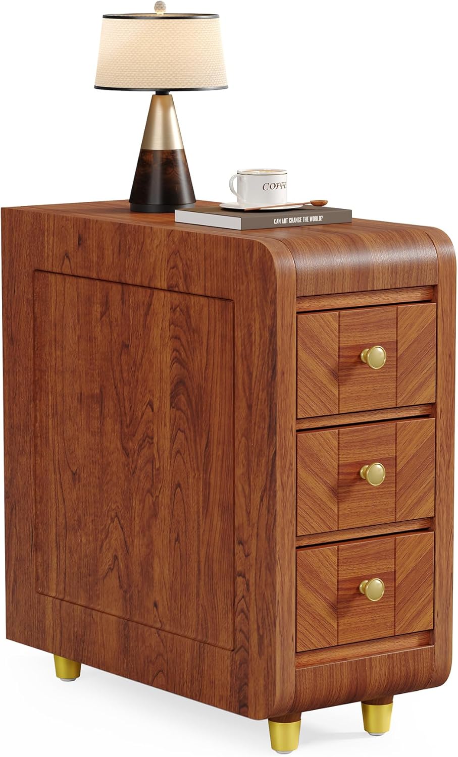 Amazon.com: LITTLE TREE Nightstand with Drawers, Slim Nightstand with ...