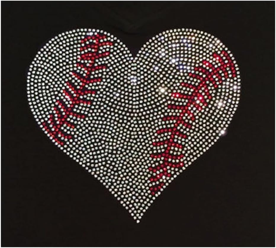 Amazon.com: Rhinestone Iron On Transfer Crystal Baseball Heart Hotfix