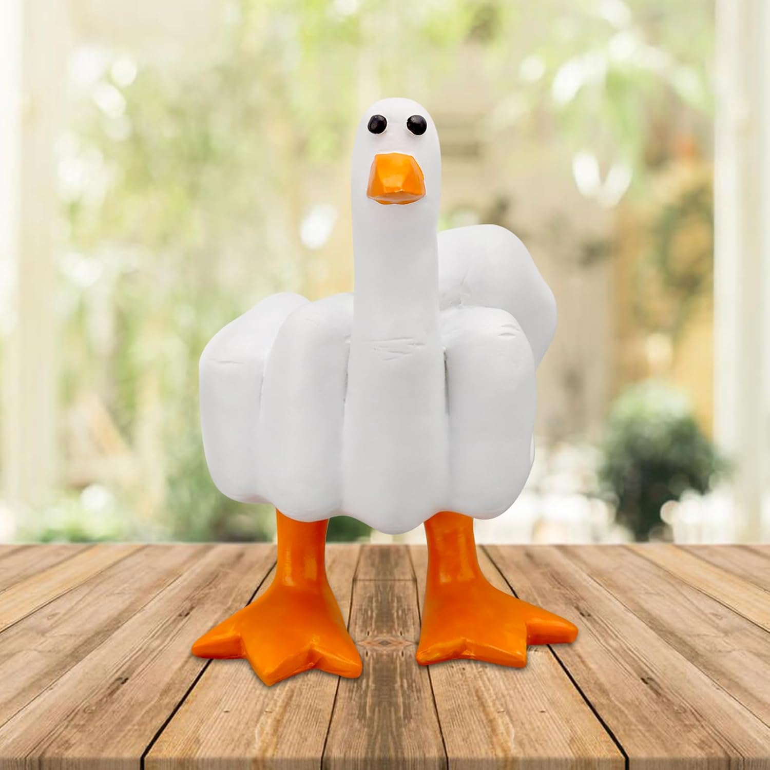 LUWREVC Funny Little Duck Figurine Ornament Decor, Cute Middle Finger ...