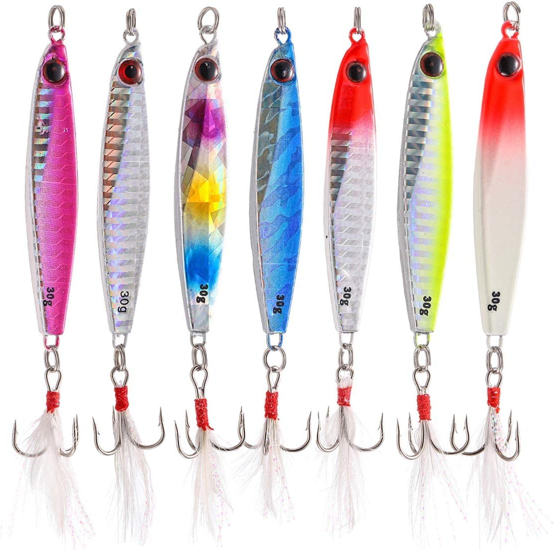 KASTWAVE 7 Pcs Fishing Lures Hard Metal Sea Fishing Spinners, Sea ...