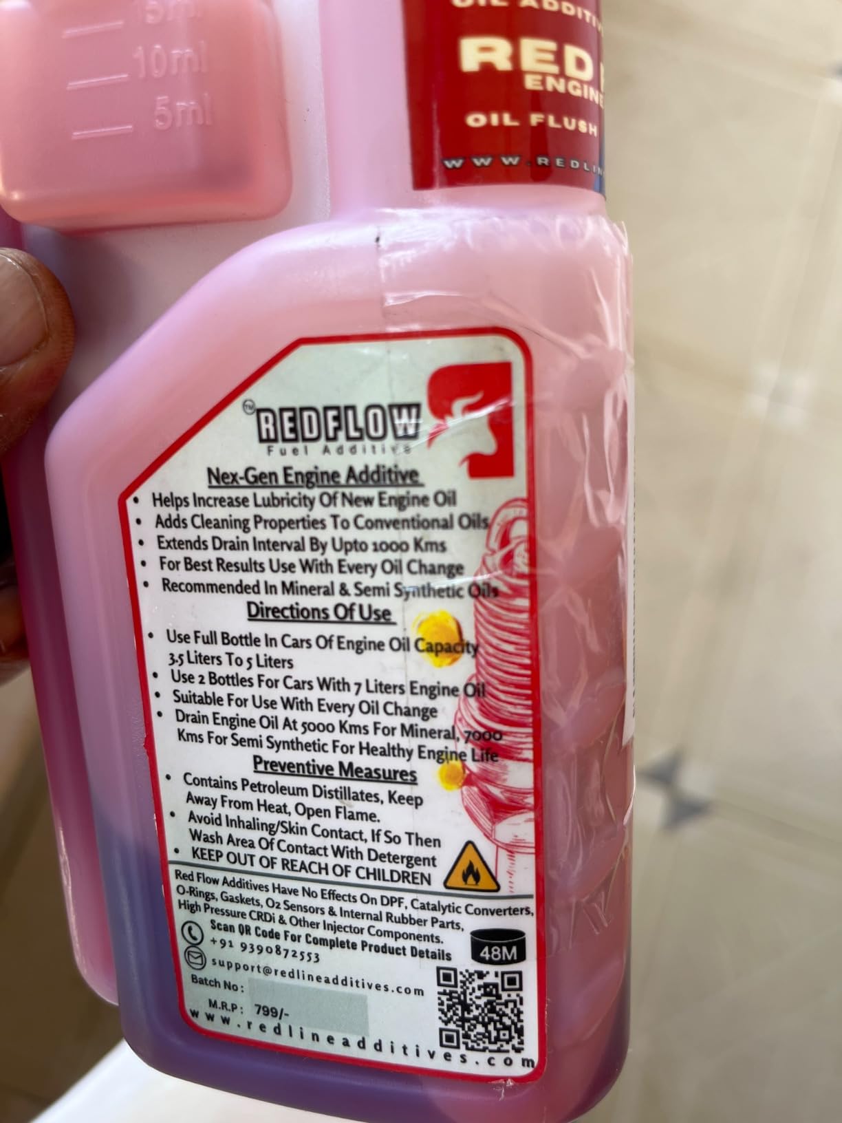 Red Flow Engine Oil Additive (300ML), Keeps Engine Clean, Removes ...