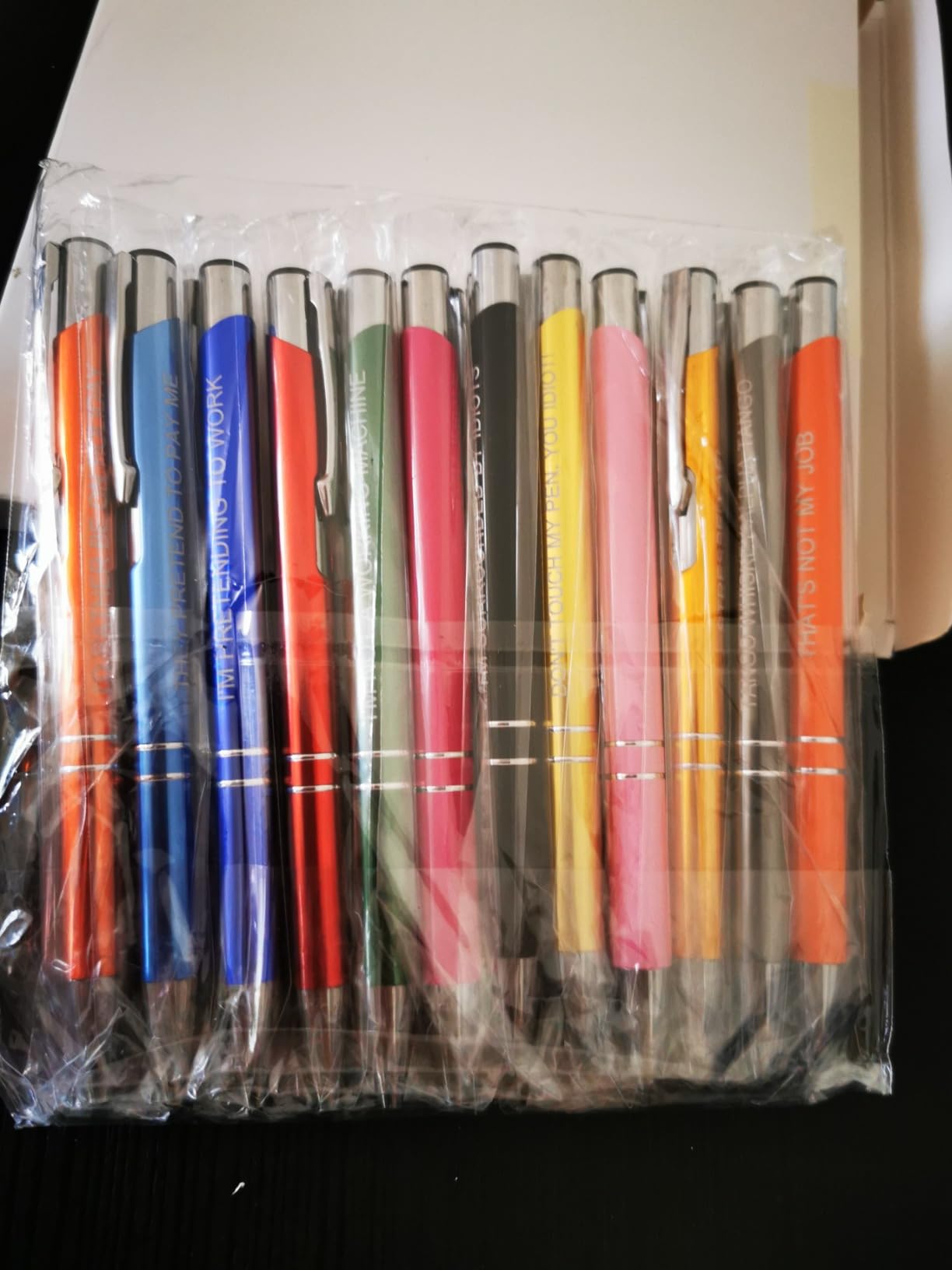 FRIUSATE 12Pcs Funny Pens for Work, Cheeky Slogan Pens Novelty Rude ...