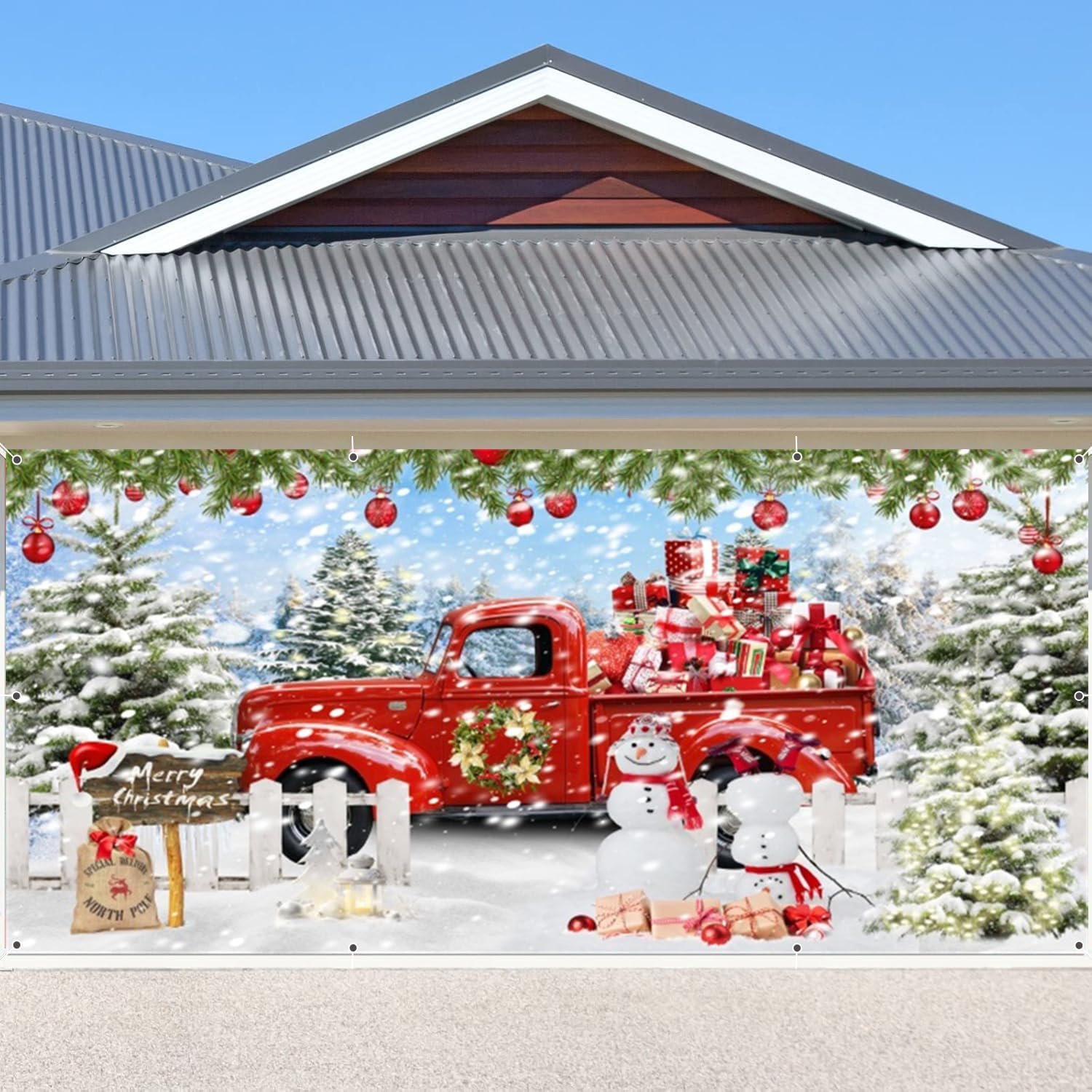 Elegant Garage Door Covers For Christmas Gallery