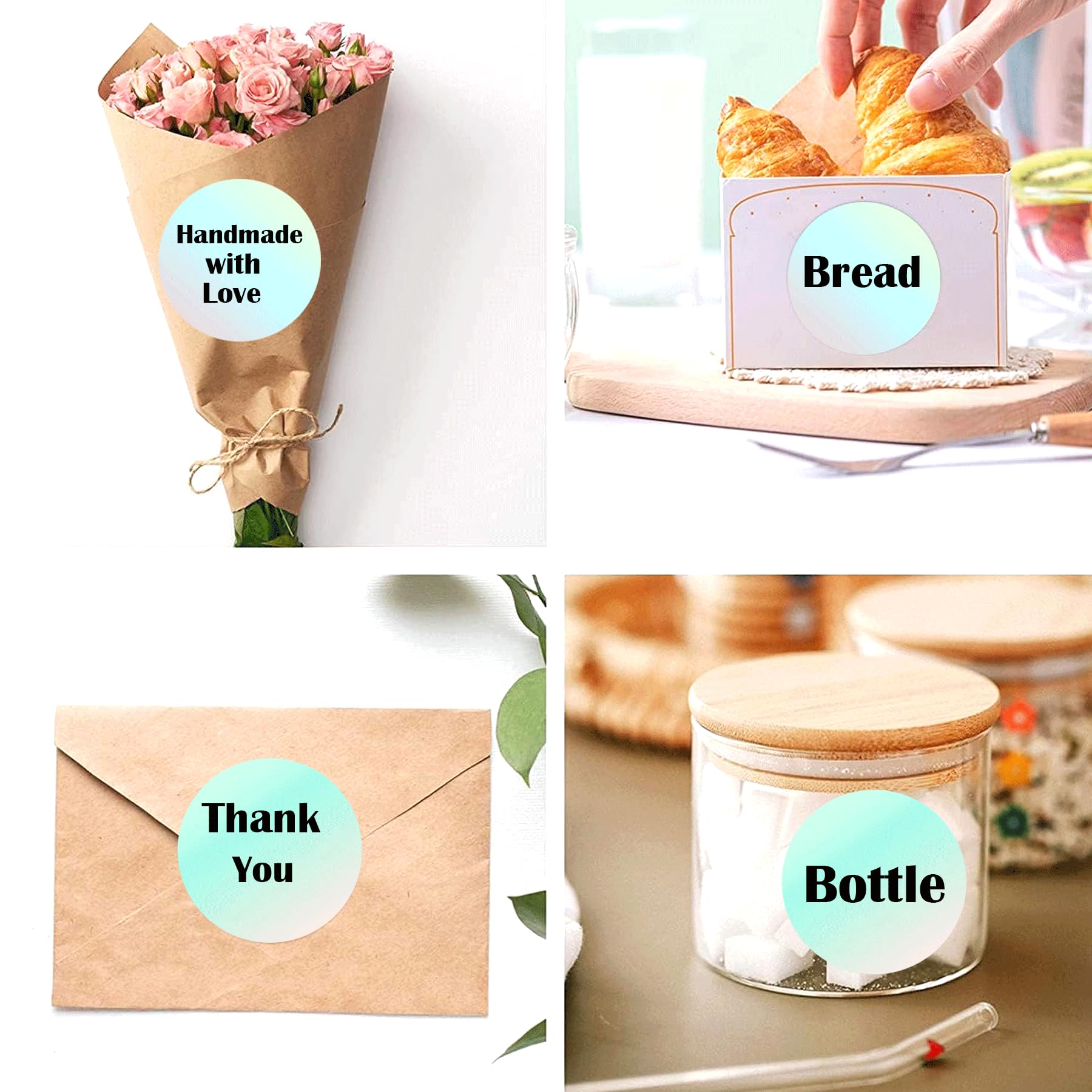 Snapklik.com : Direct Thermal Labels Stickers Round Watercolor Small ...