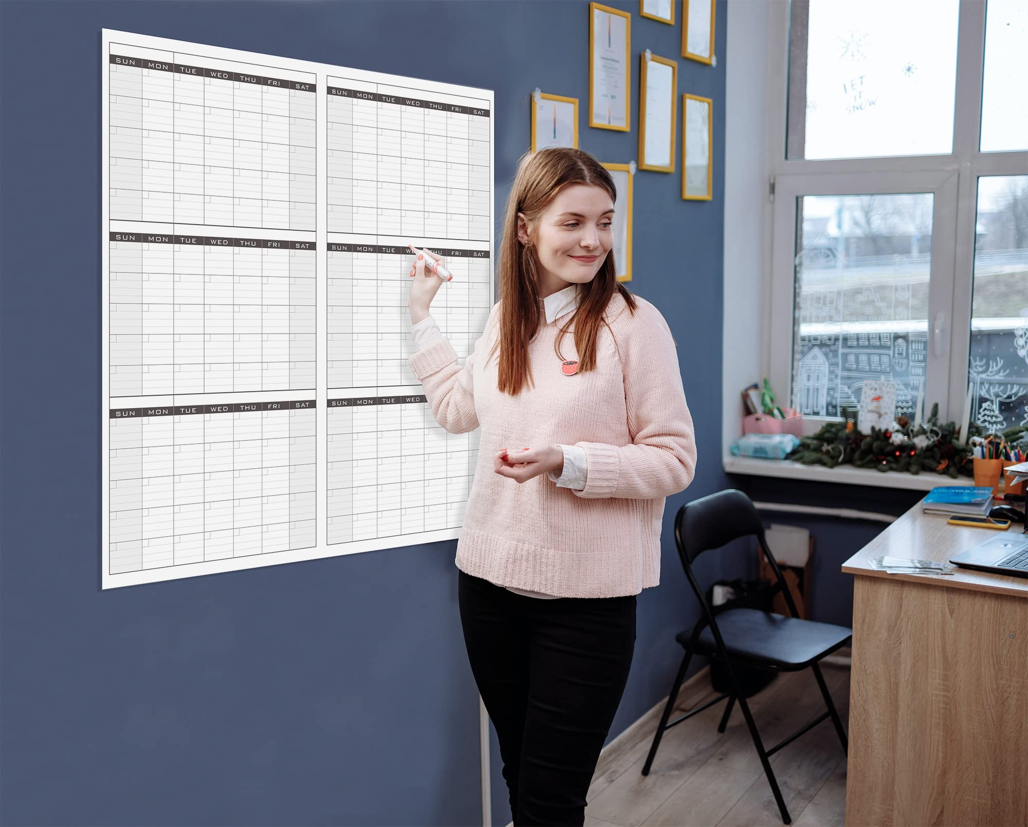 Snapklik.com : Large Dry Erase Calendar For wall,Giant Laminated 3 ...