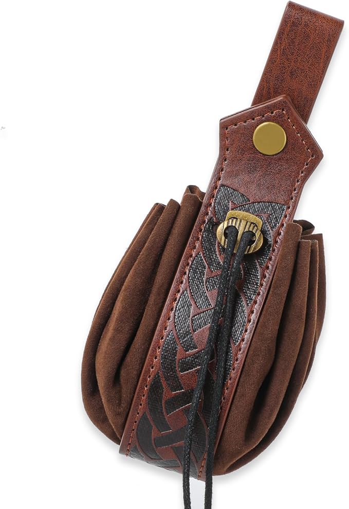 Medieval Faux Leather Pouch, Retro Nordic Coin Purse, Portable ...