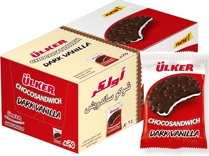 Ulker Choco Sandwich Dark Vanilla Biscuits, 20 x 23.5 g, RED : Buy ...