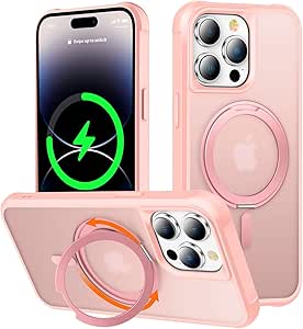 Amazon.com: UMIONE 360° Rotatable Magnetic Ring Design for iPhone 14 Pro, Built-in Invisible ...