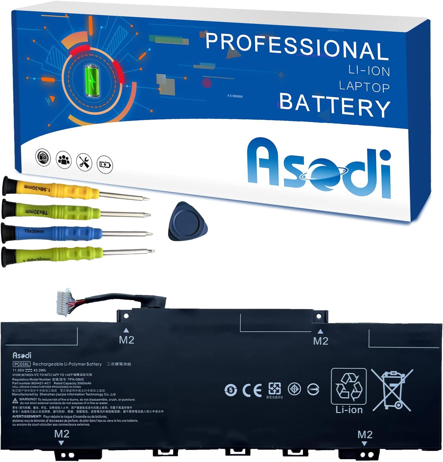 Amazon.com: ASODI PC03XL Laptop Battery Replacement for HP Pavilion ...