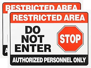 Amazon.com: PATIKIL Restricted Area Do Not Enter Stickers 10 x 7 Inch ...