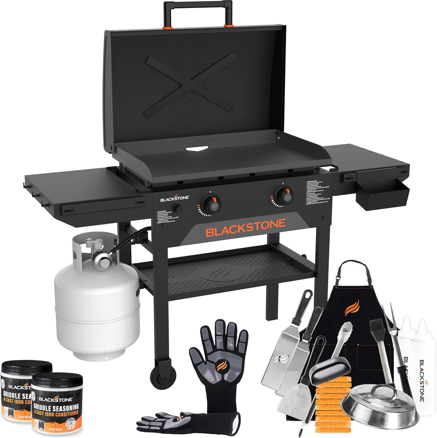 Amazon.com : Blackstone 28" Omnivore Griddle with Hood and Side Shelves ...