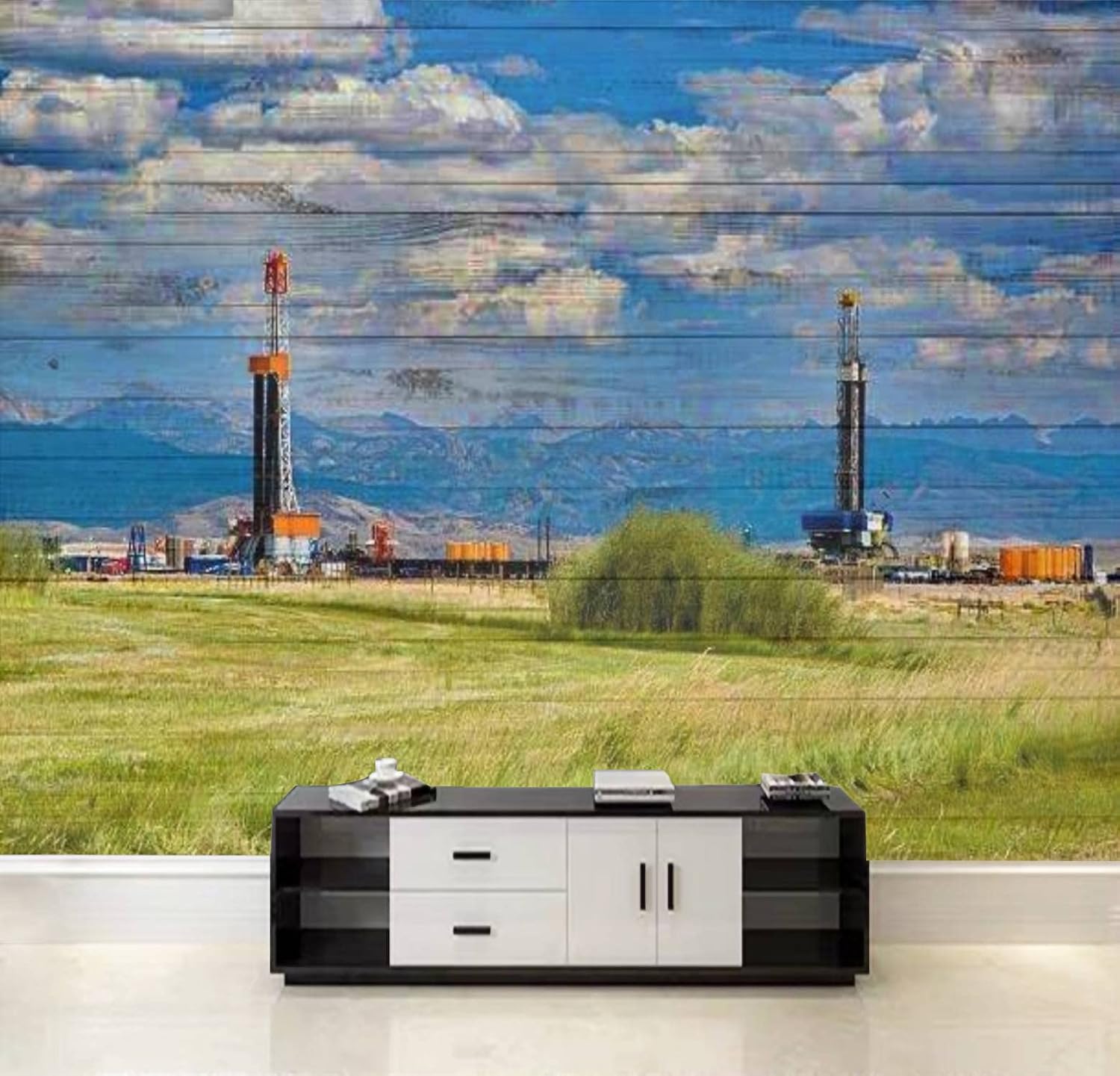 Amazon.com: MVEMOEMCA Wallpaper Wall Mural Oil Drilling Rigs Self ...