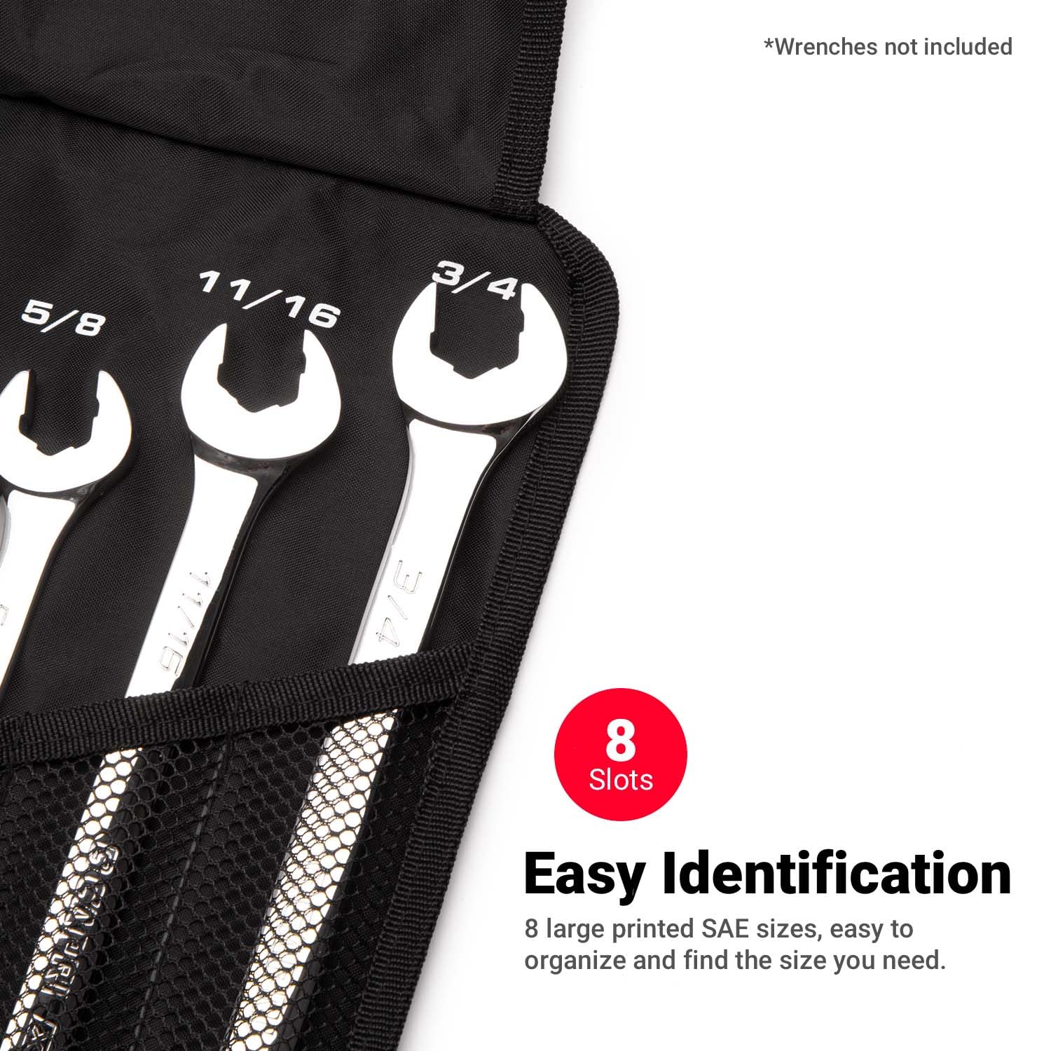Snapklik.com : Capri Tools Wrench Roll Up Pouch For Extra-Long Wrenches SAE