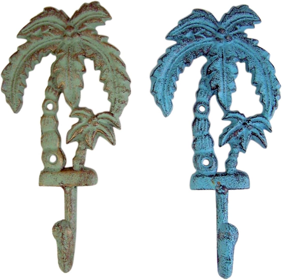 Amazon.com: PLESIU Musculo Palm Tree Cast Iron Wall Hooks 8 Inch (Set ...
