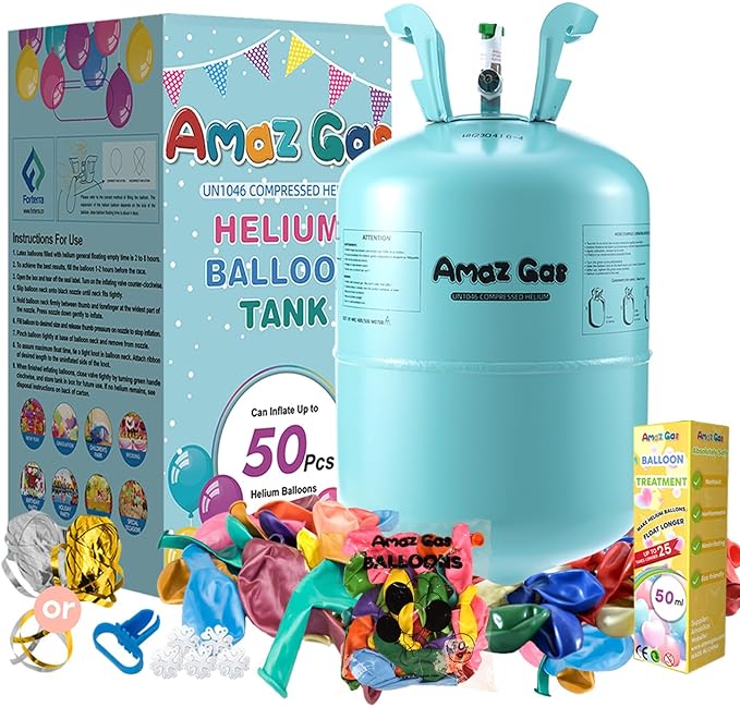 Amazon.com: AmazGas 13.4L Helium Tank With 14.9 cu.ft 99.99% Pure ...